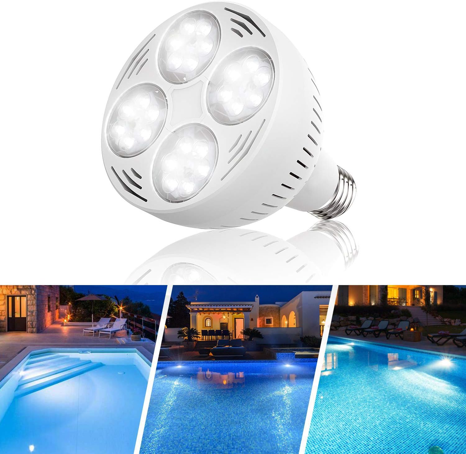 Amazon.com : Sunluway 12V 50W 6500k LED Pool Bulb White Light, Daylight ...