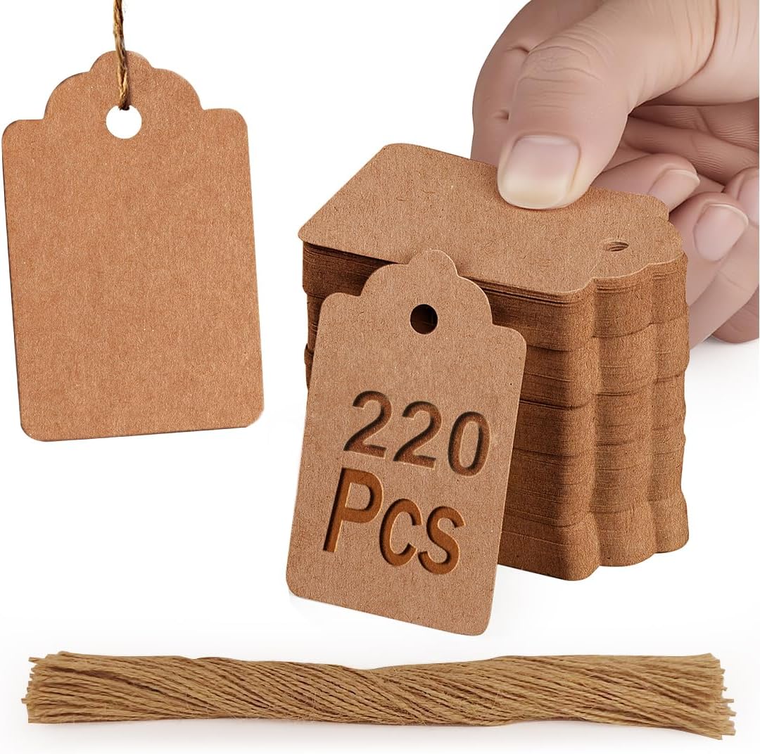 Amazon.com: 300 Feet Natural Jute Twine and 100PCS Brown Rectangle ...
