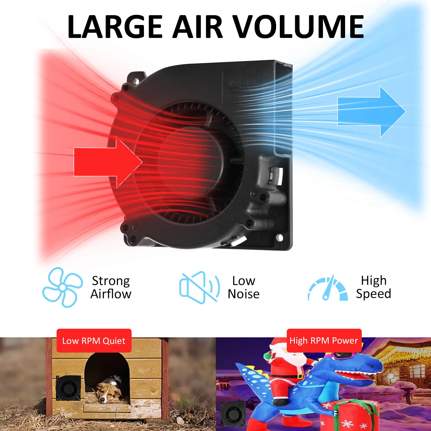Snapklik.com : 120mm DC Moisture-Proof Small Blower Fan High Speed 12032 3700RPM