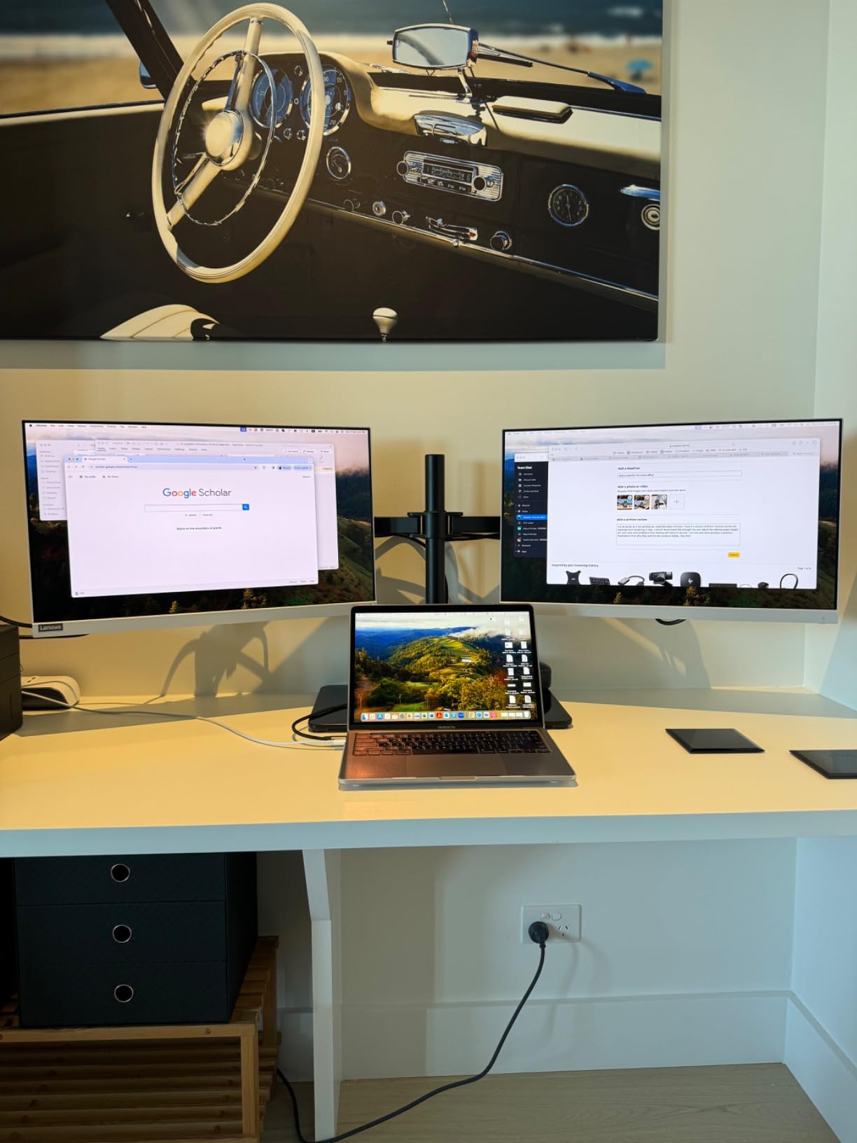 VIVO Freestanding Dual Monitor Stand with Sleek Glass Base and ...