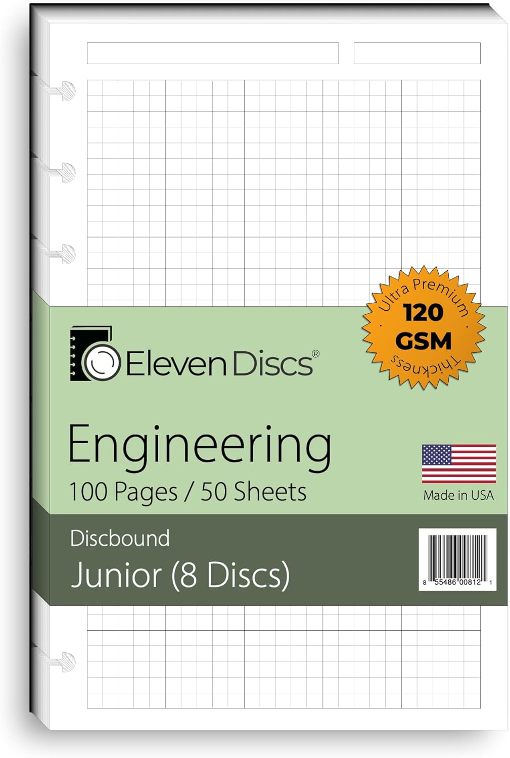 Amazon.com : Eleven Discs Discbound Paper, Junior Size Engineering Grid ...