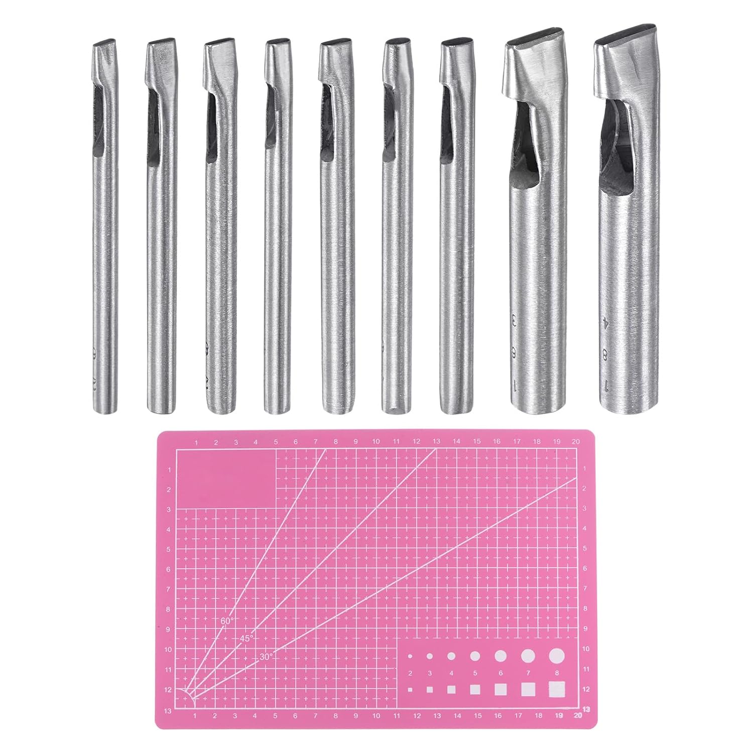 Amazon.com : HARFINGTON 9pcs Leather Oval Hole Punch Stainless Steel ...