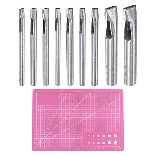 Amazon.com: HARFINGTON 9pcs Leather Oval Hole Punch Stainless Steel ...