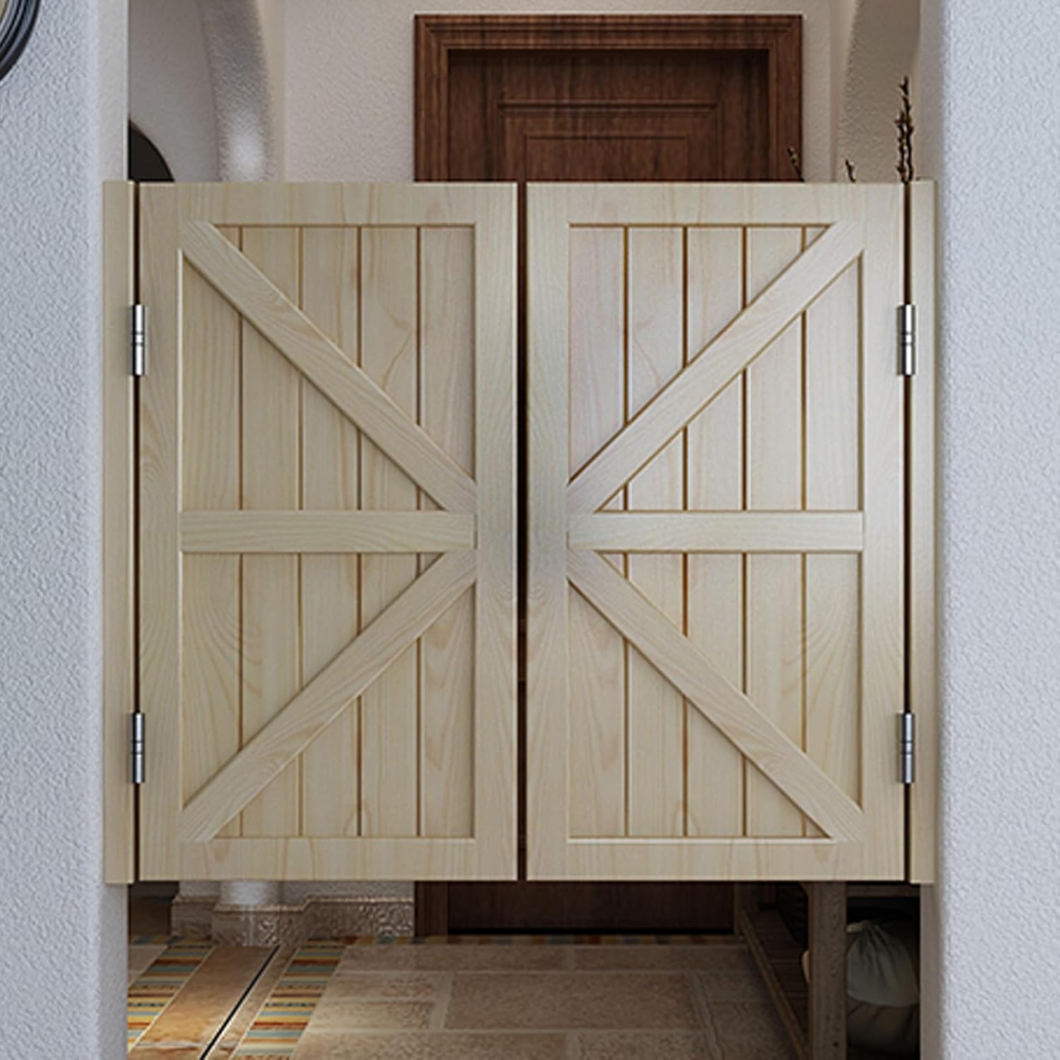 YUGXTH Cafe Door Swinging Door, Interior Solid Wood Swing Door with ...