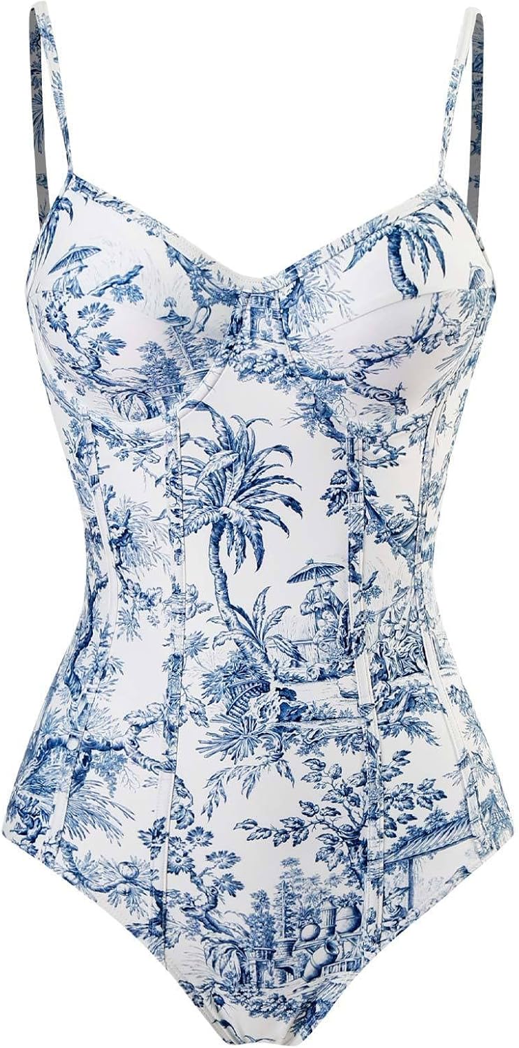 Tummy Control Swimsuits for Women One Piece Swimsuit Conservative Slim ...