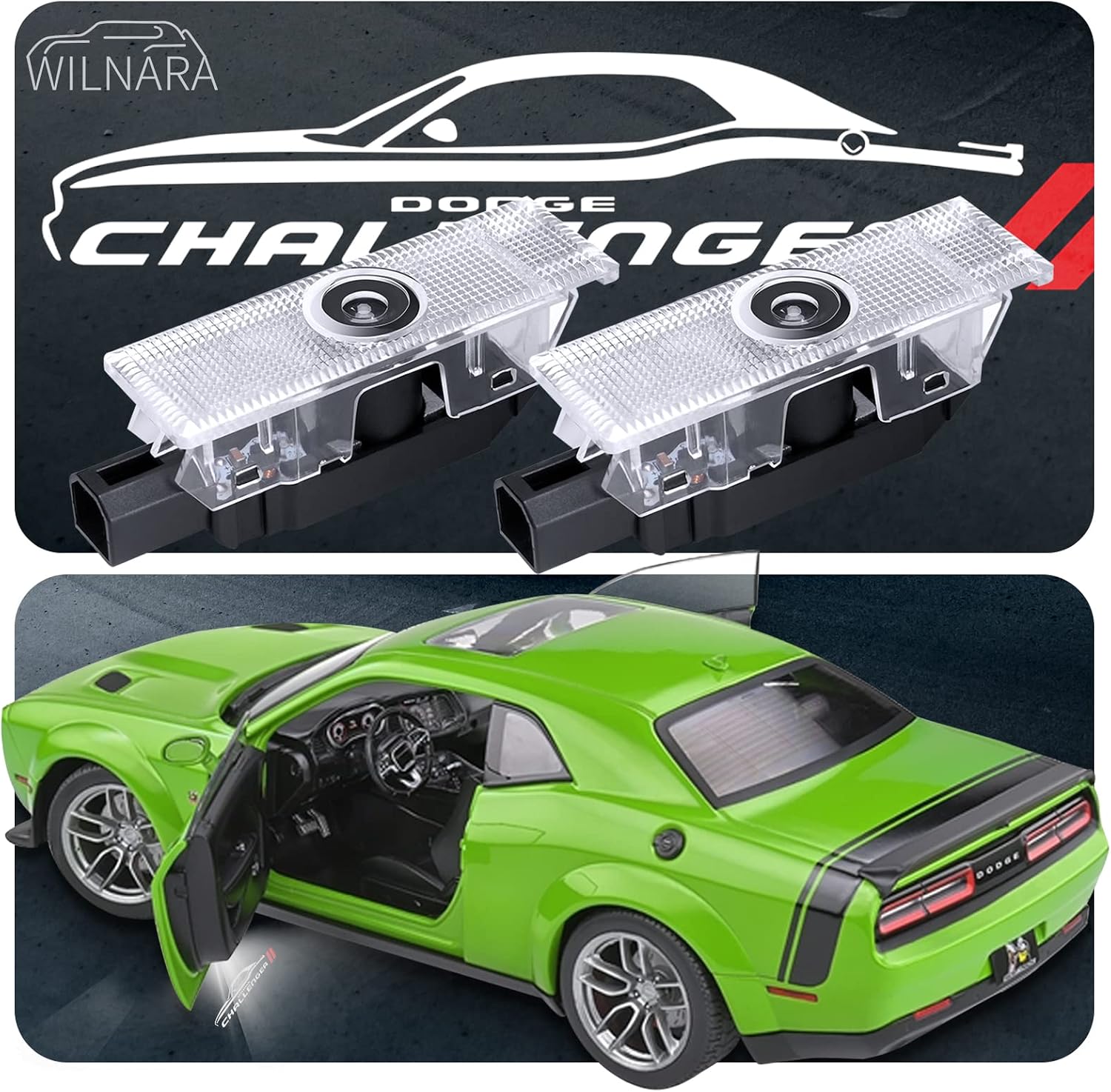 Amazon.com: WILNARA LED Car Door Logo for Challenger Projector Ghost ...