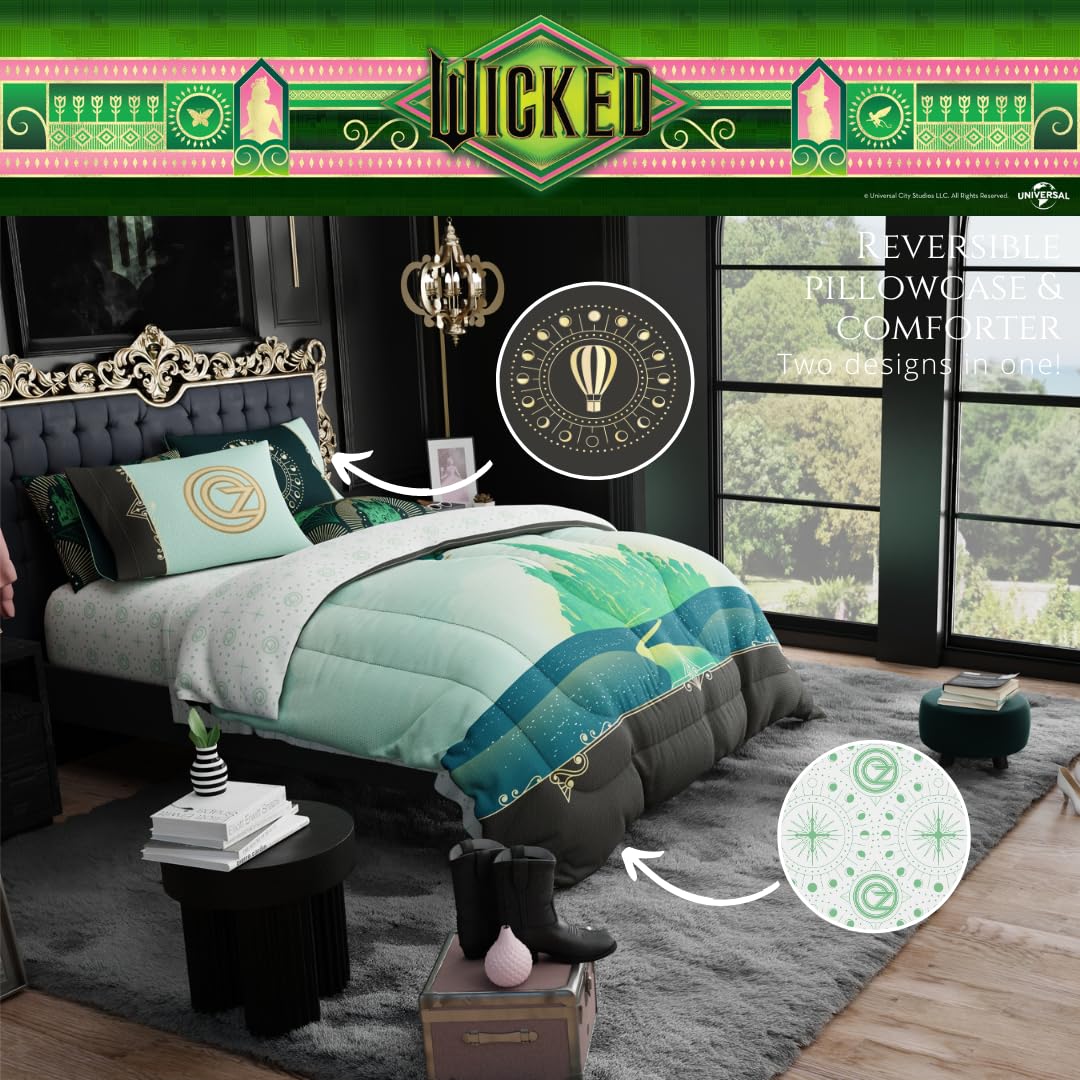Snapklik.com : Franco Collectibles Wicked Elphaba And Glinda Bedding 5 ...
