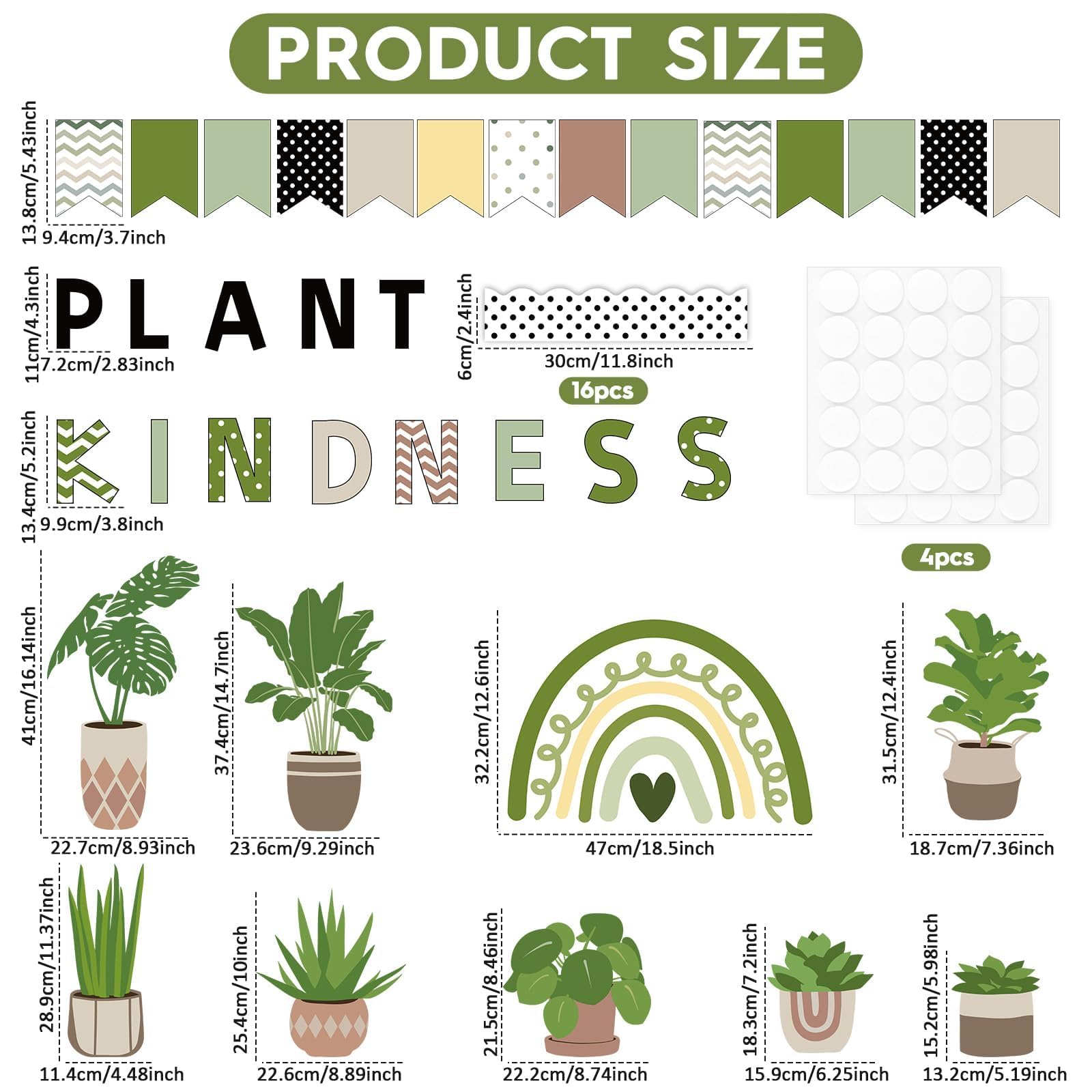 Snapklik.com : ZOiiWA 98 Pcs Summer Greenery Bulletin Board Decorations ...