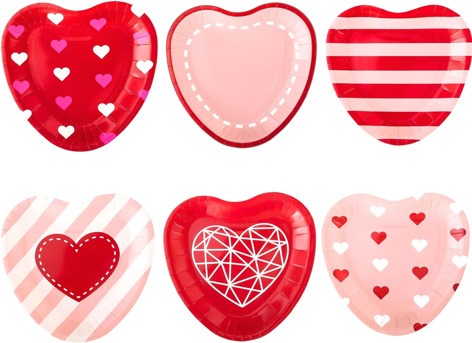 Amazon.com: USUKUSI Valentine's Day Paper Plates Heart Shaped ...