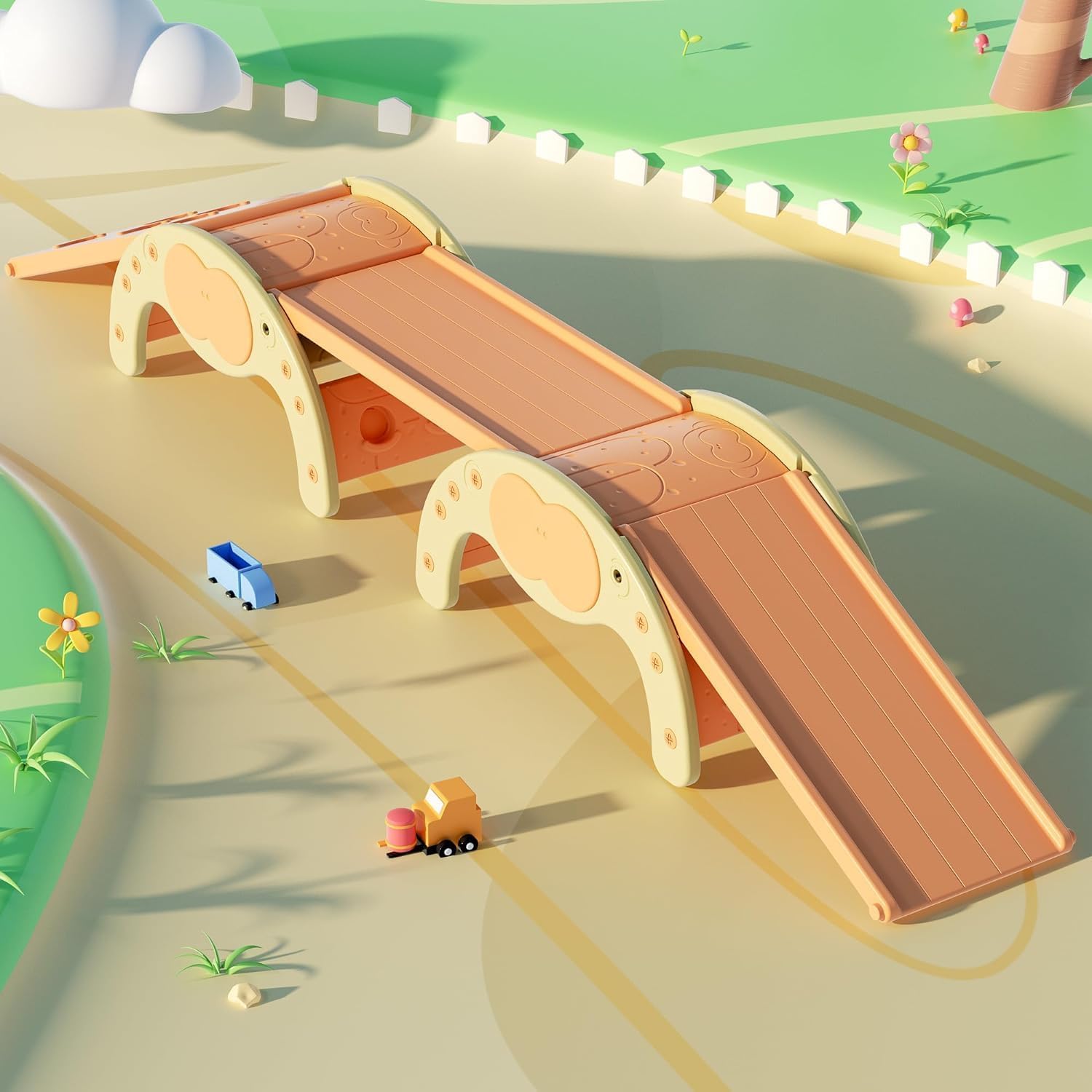 5 in 1 Kids Climbing Frame Set with Ramp Slider and Rocker, Montessori ...