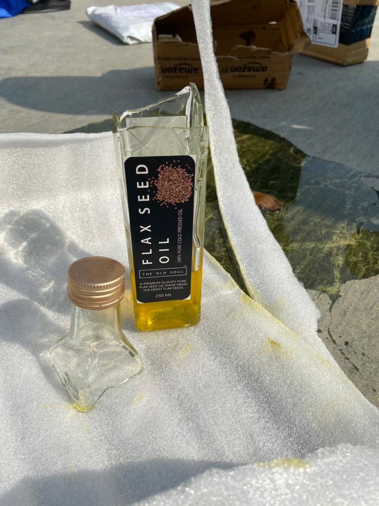 THE OLD SOUL Pure Cold Pressed Flax Seed Oil | Alsi Ka Tel | Glass ...