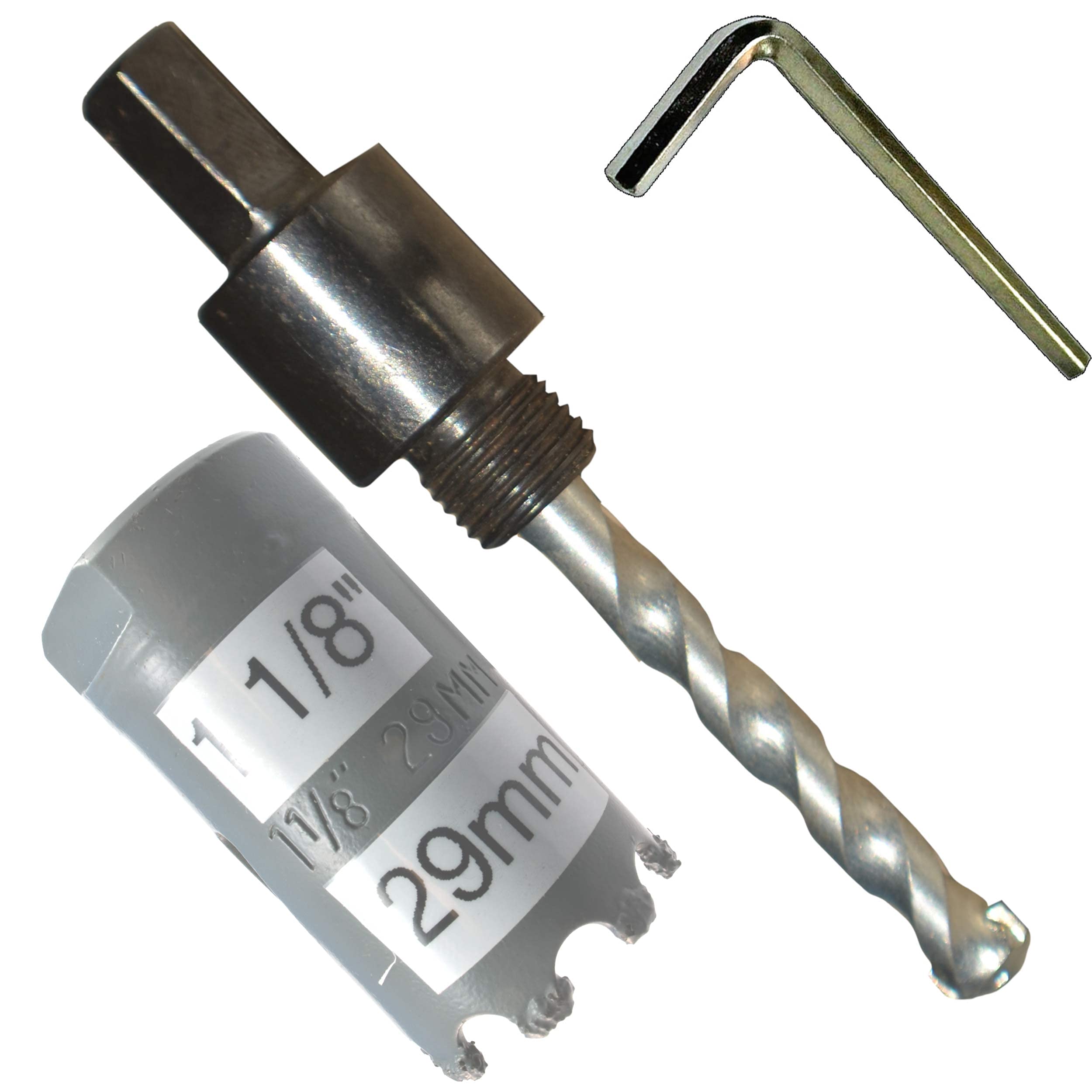 Buy 1 1/8 Inch Carbide Hole Saw Kit inc 29mm Tungsten Hole Saw 3/8" Hex ...