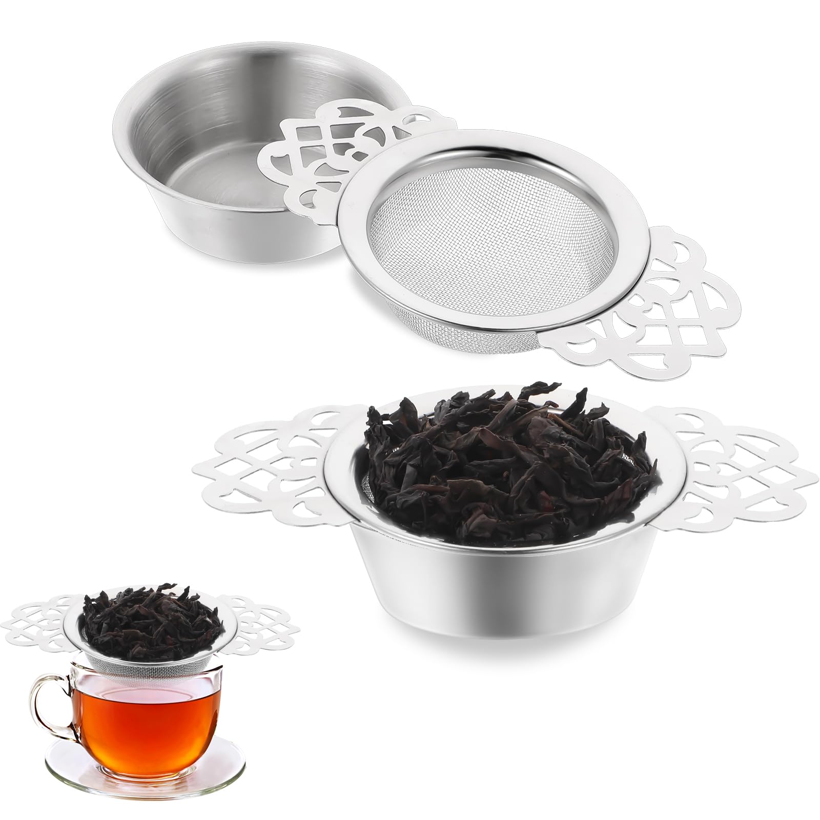 Amazon.com: 2pcs Mesh Tea Strainer for loose tea Cup Strainers Fine ...