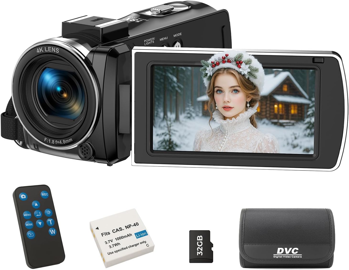FIREFOTO Caméscope 4K Caméra Vidéo 64MP Zoom Numérique 18X Camescope ...