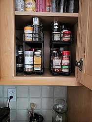 Amazon.com: Sakugi Spice Rack for Cabinet - Two-Tier Pull Out Spice ...
