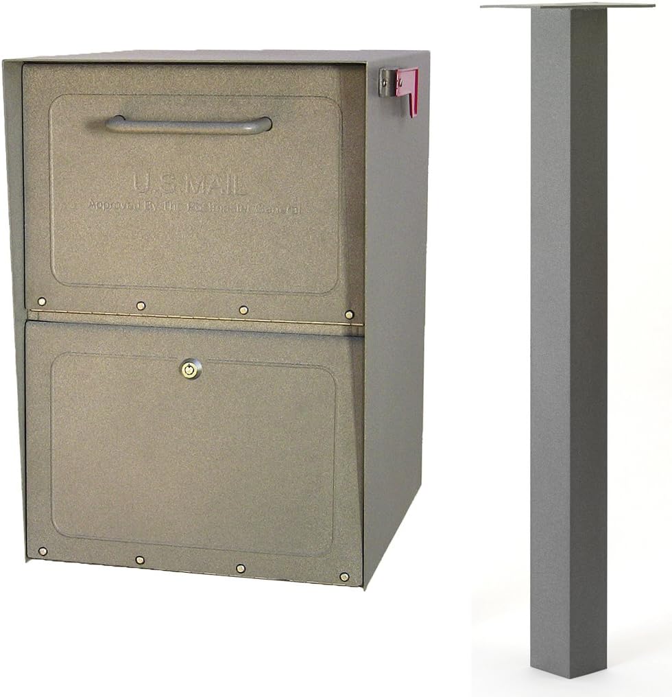 MailCase Locking Mailbox and In-Ground Post Combo -Storm Gray ...