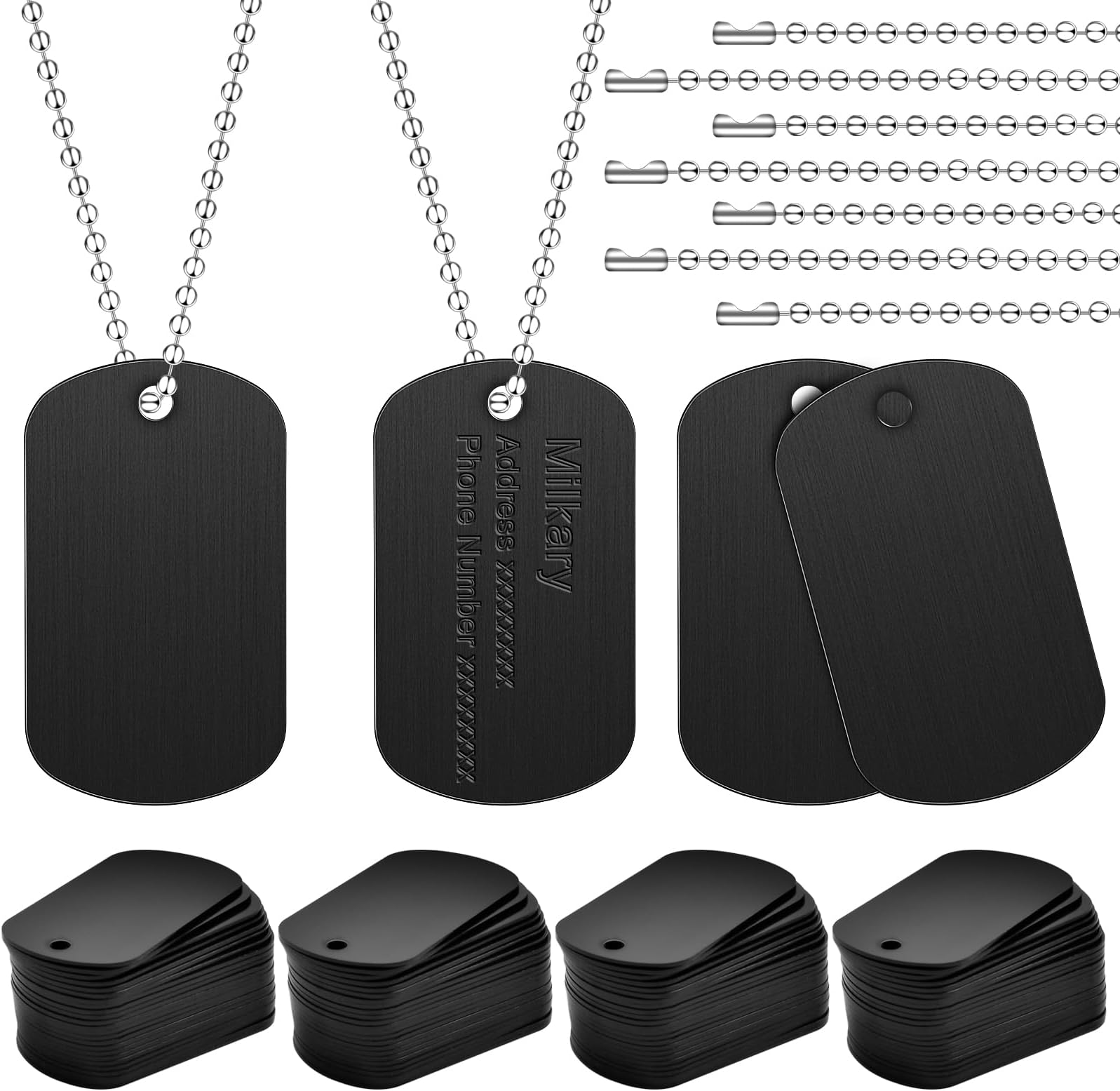 Amazon.com: Sanwuta 300 Pcs Dog Tag Bulk Aluminum Engraving Blank Tags ...