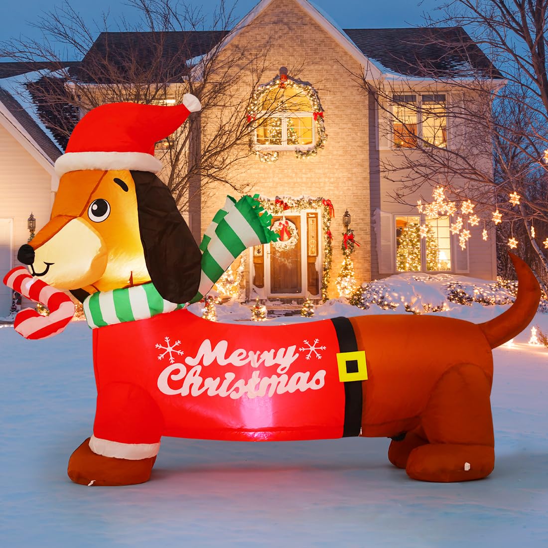 Snapklik.com : GOOSH 5 FT Christmas Inflatables Dog Outdoor Decorations ...
