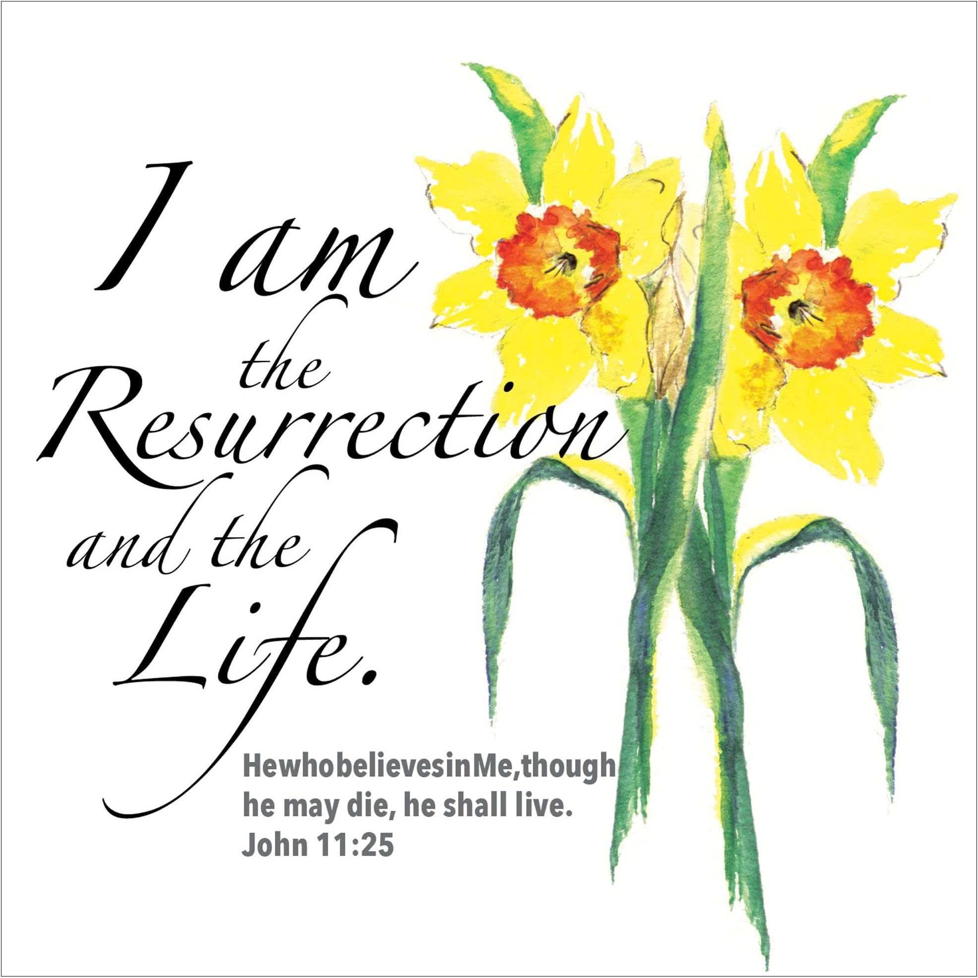 Religious Easter Cards - I Am The Resurrection, pack of 5, with white ...