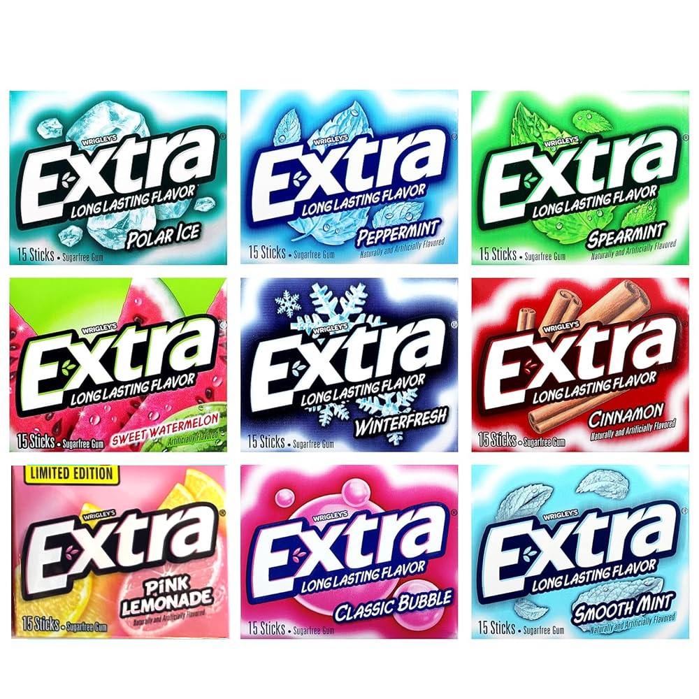 Amazon.com : Bitetwist Assorted Chewing Gum, Variety pack Of Extra Long ...