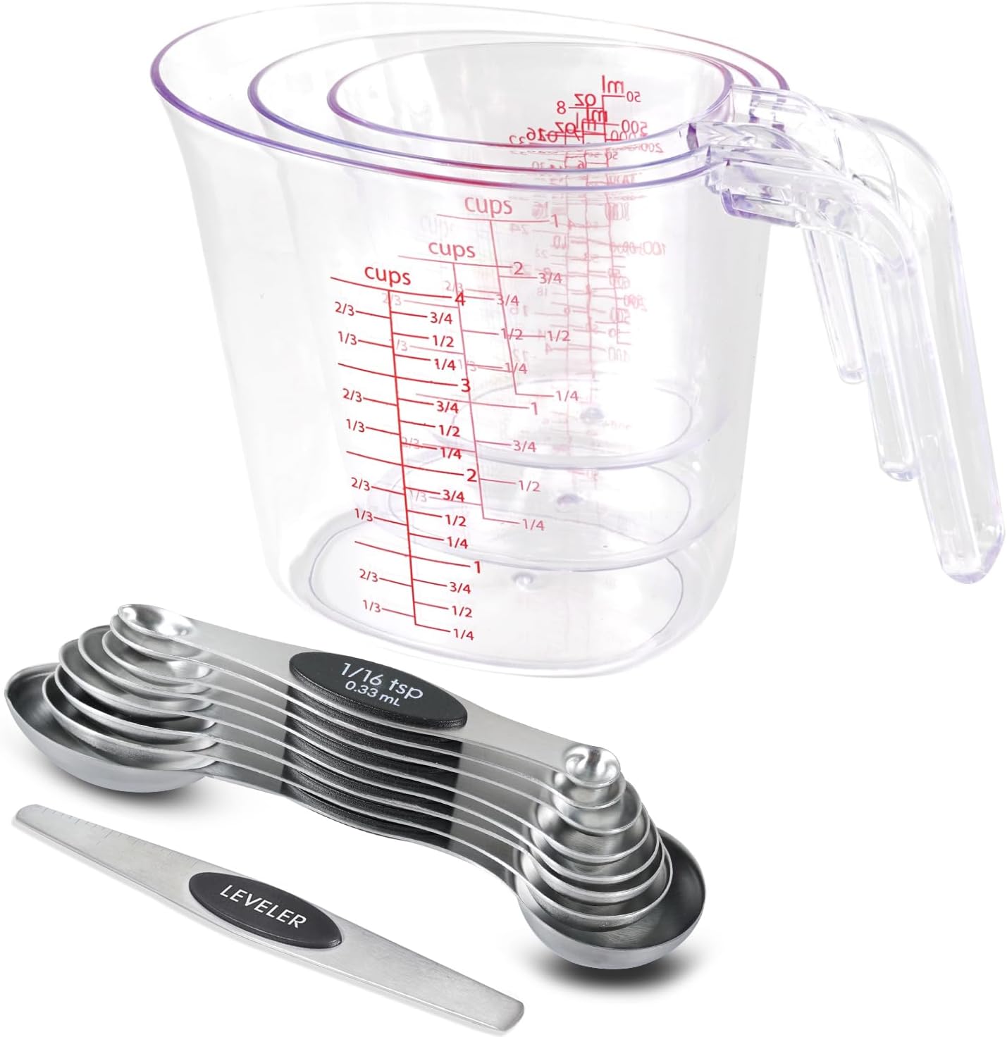 Amazon.com: Recogwood 12 Pieces Measuring Cups and Spoons set, Nesting ...