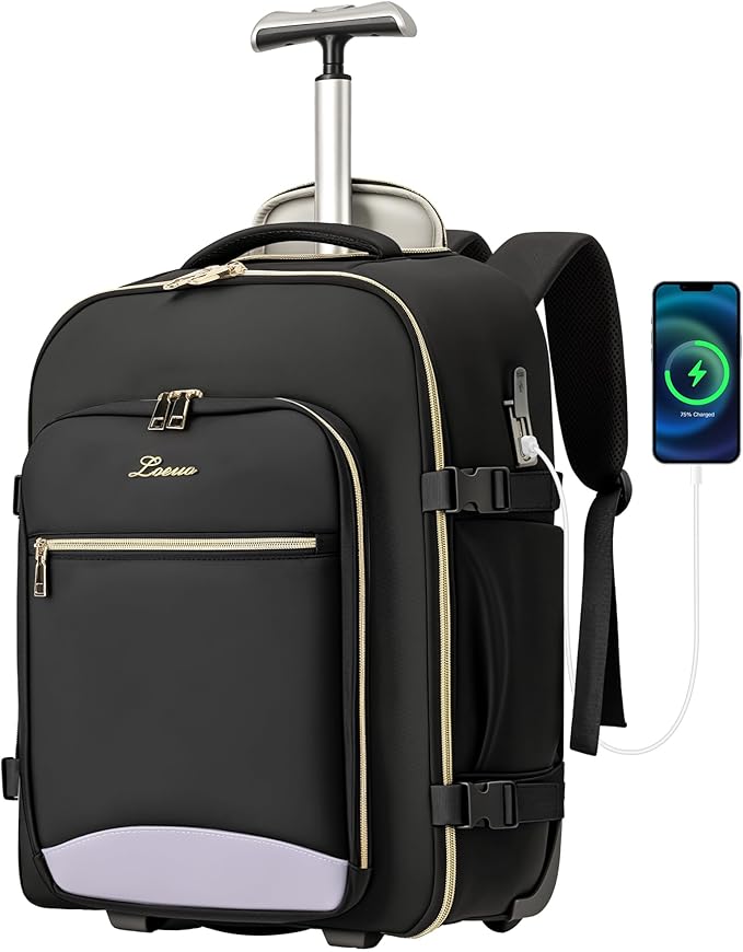 Amazon.com: LOEUO Carry On Backpack with Wheels for Adults, Airline ...