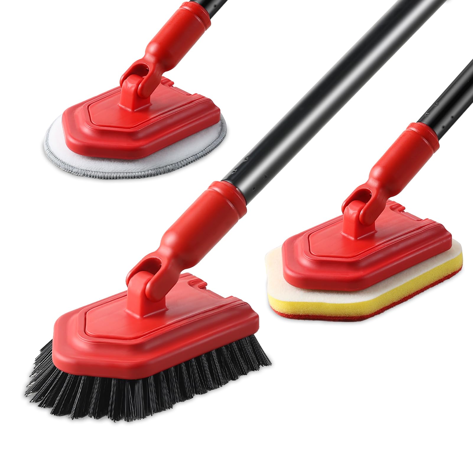 Mitclear 3 in 1 Schrubber mit Teleskopstange(135cm), langstieliger ...
