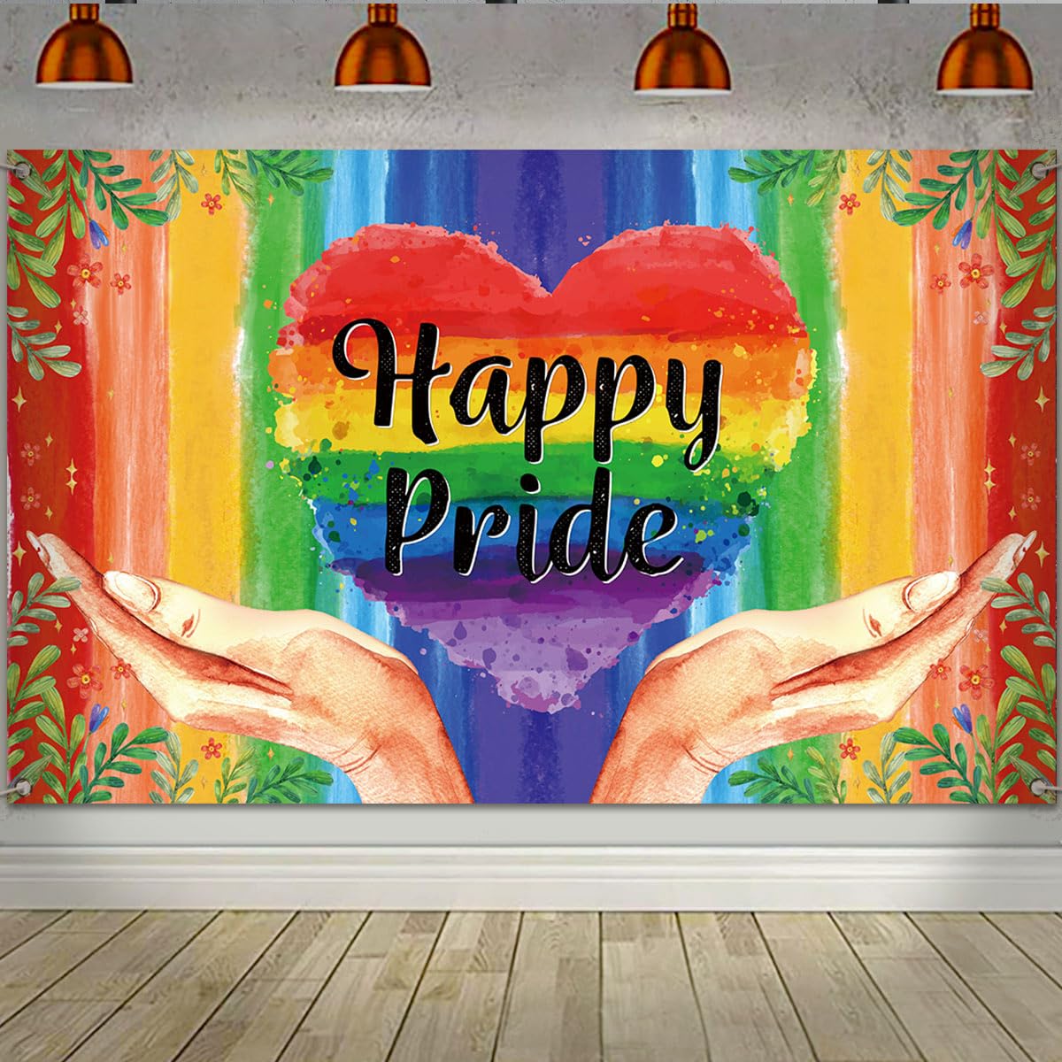 Amazon.com : Happy Pride Photo Backdrop LGBT Pride Banner Pride ...