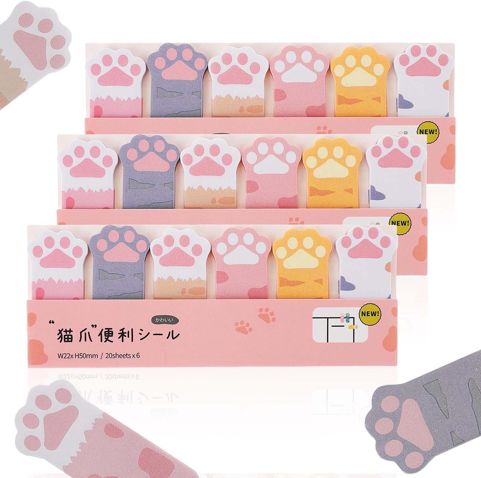 Amazon.com : TIESOME 360 Pcs Cute Cat Sticky Index Tabs, Kawaii Self ...