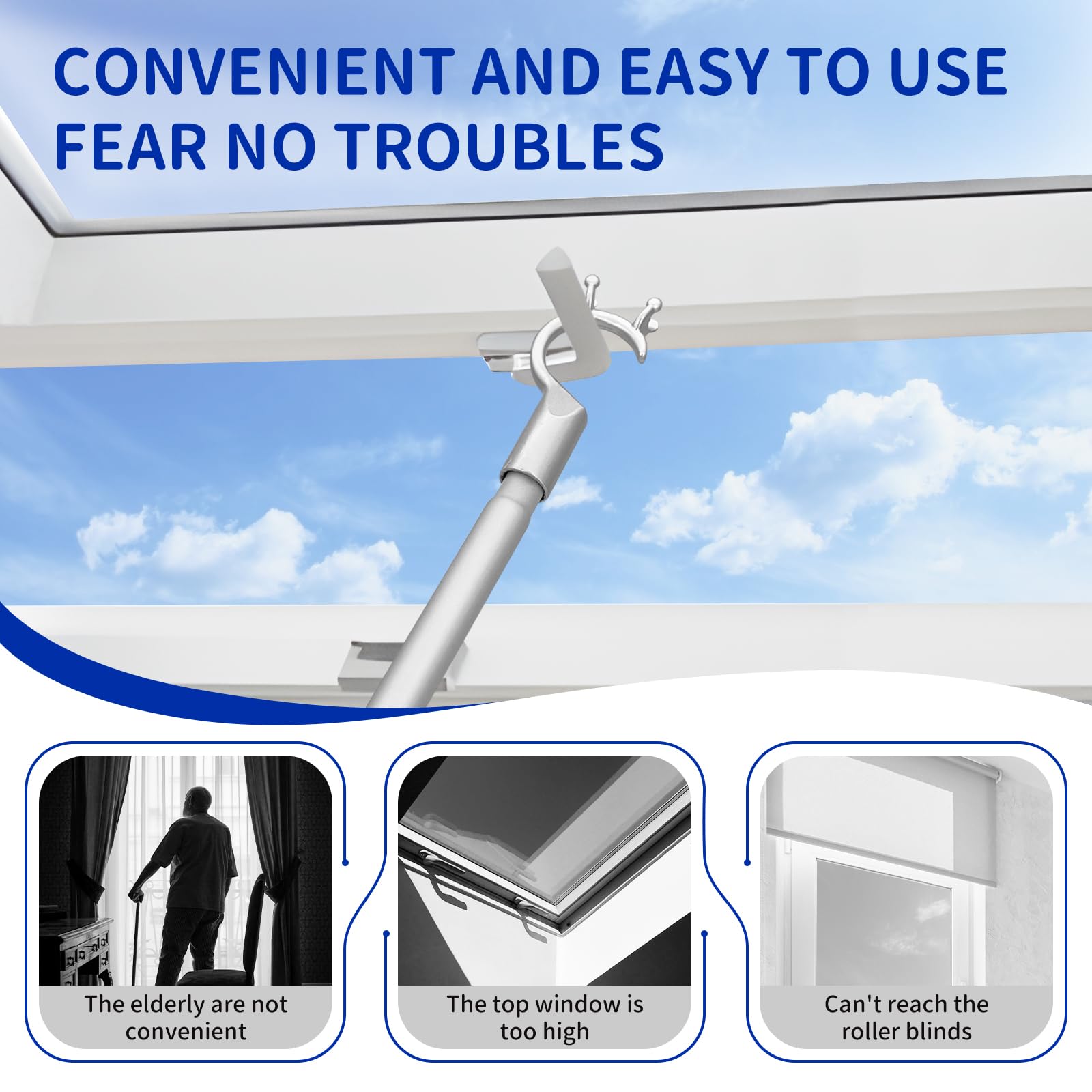 Velux Window Pole Opener Hook Loft Hooks For Loft Stairs, Rod With ...