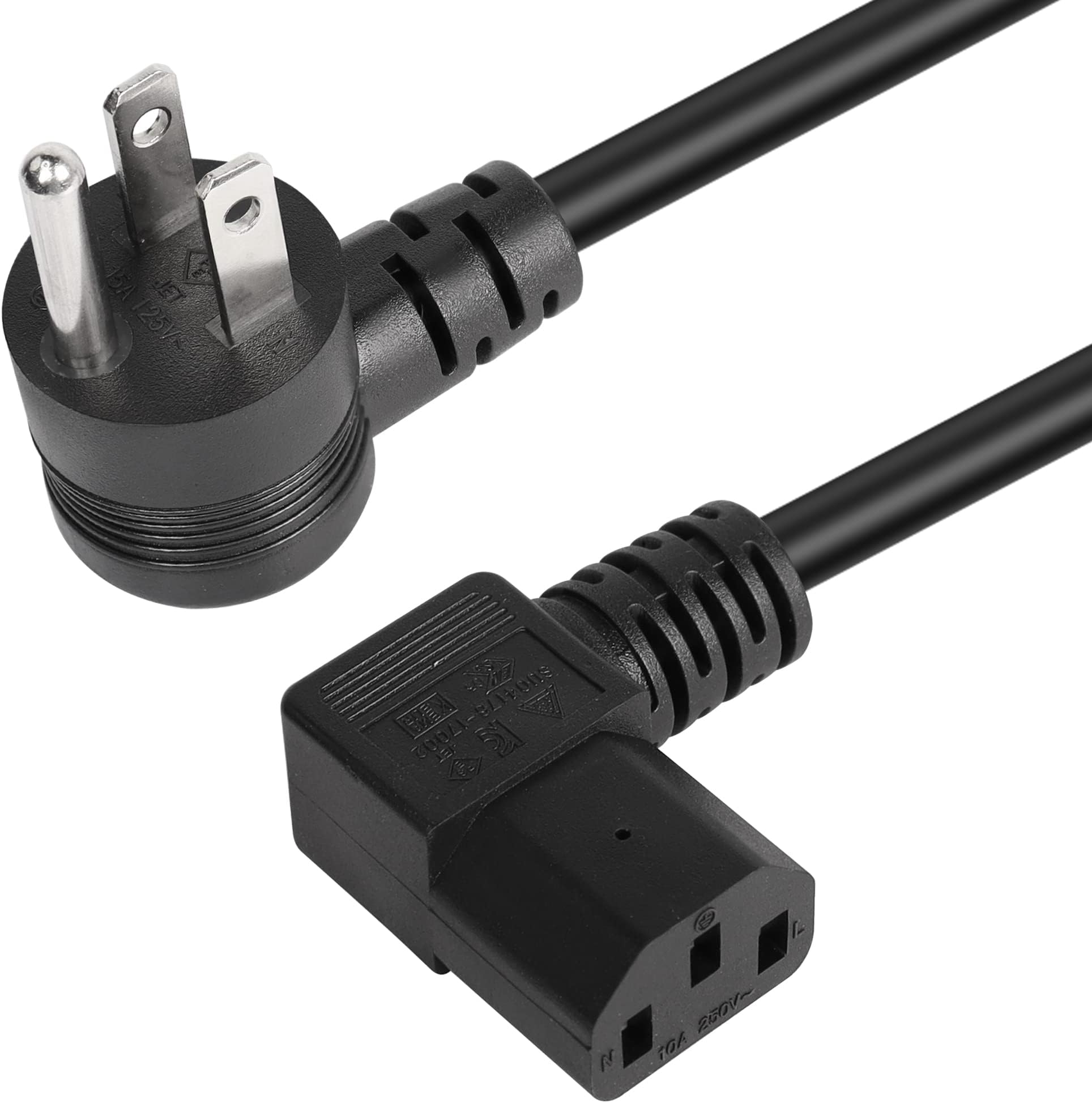 Amazon.com: LOKEKE Replacement AC Extension Cable, Coiled 3 Prong TV ...