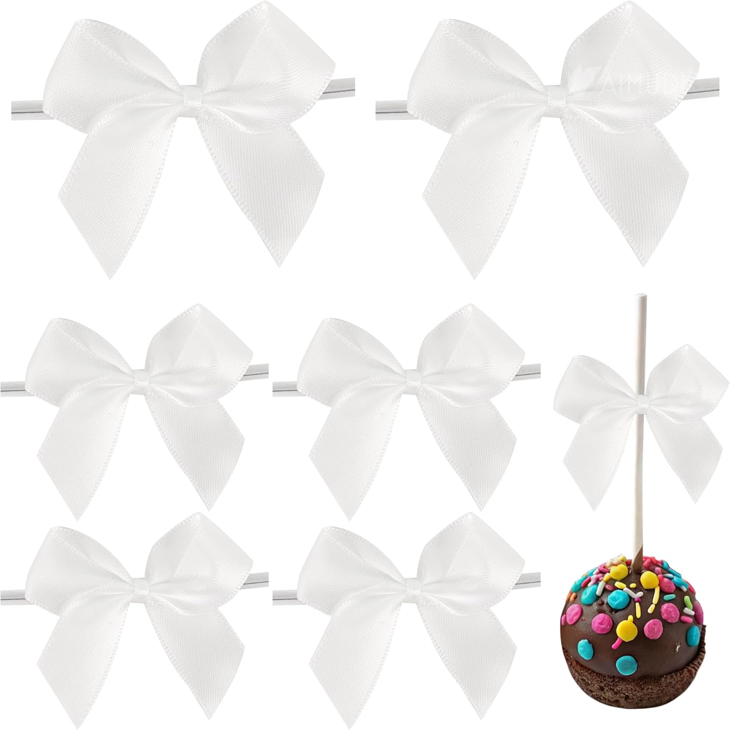 Amazon.com: AIMUDI White Satin Bows 2" Satin Bow for Gift Wrapping ...