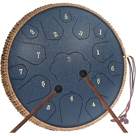 Amazon.com: Yasisid Steel Tongue Drum 14 Inches 15 Notes Hand Pan Drum ...