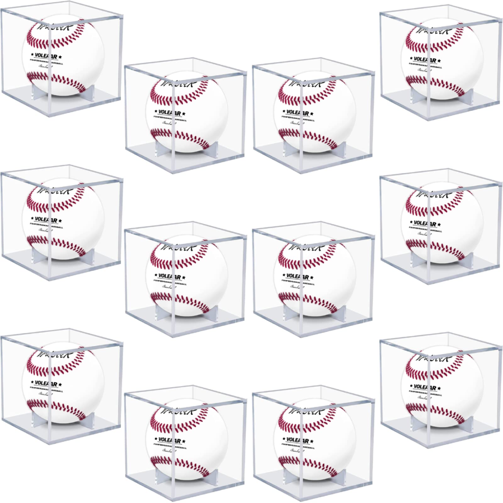 Amazon.com: Baseball Display Case 12 Pack, UV Protected Acrylic Square ...