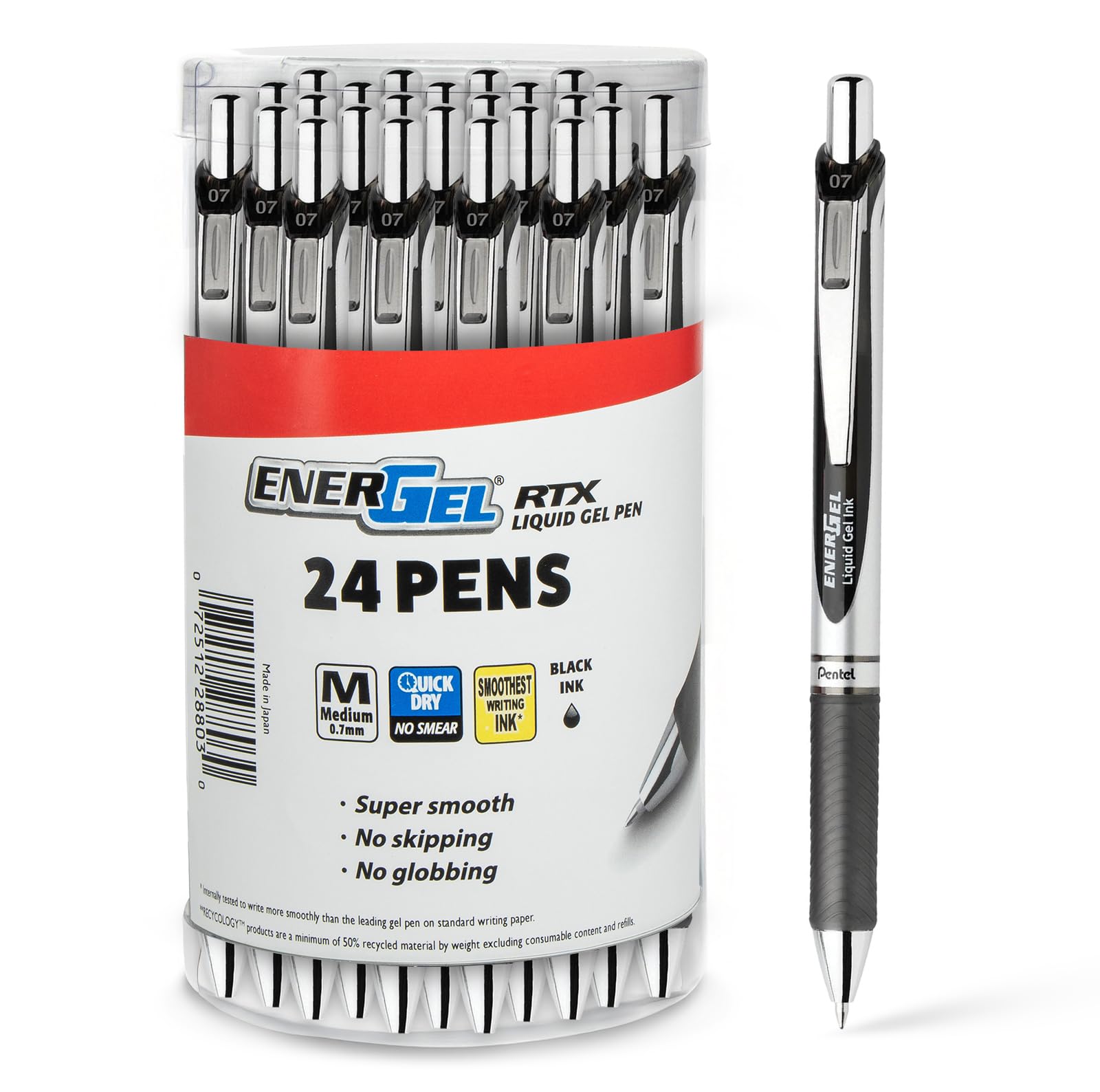 Amazon.com: Pentel Energel 0.7 mm RTX Retractable Liquid Gel Pen - Bulk ...