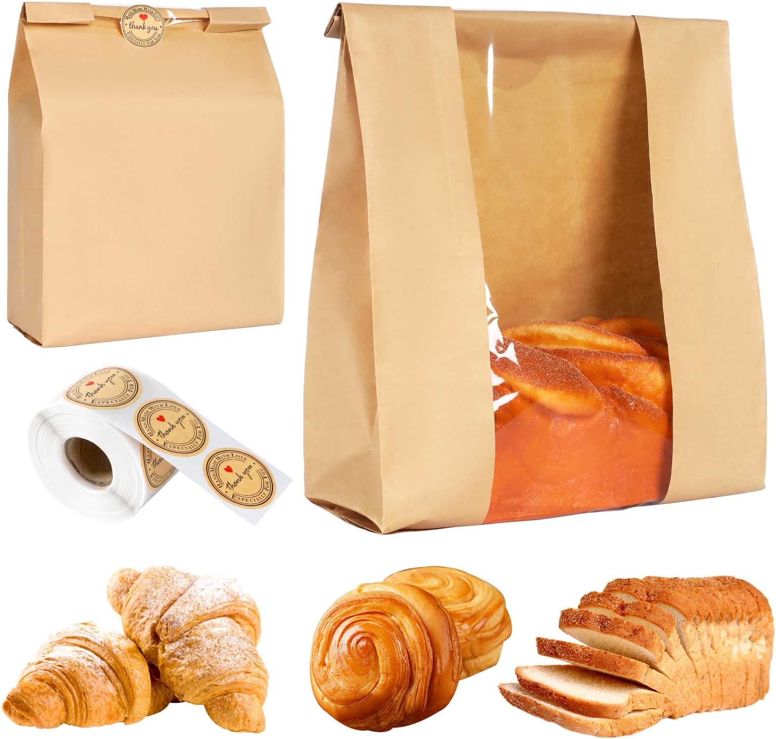Amazon.com: 25 Pcs Paper Bread Bags for Homemade Bread Sourdough with ...