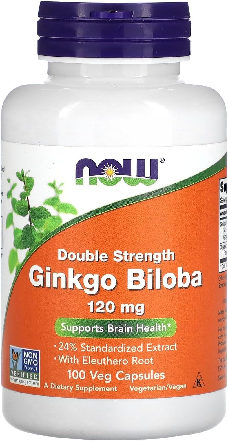Amazon.com: Now Foods Double Strength Ginkgo Biloba, 120 mg, 100 Veg ...