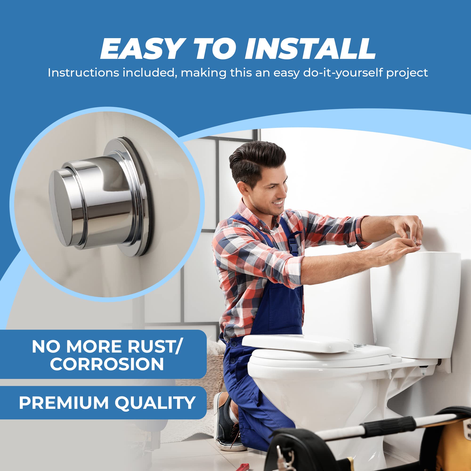 Snapklik.com : Plastic Push Button Flush Lever - Side Mount Toilet ...