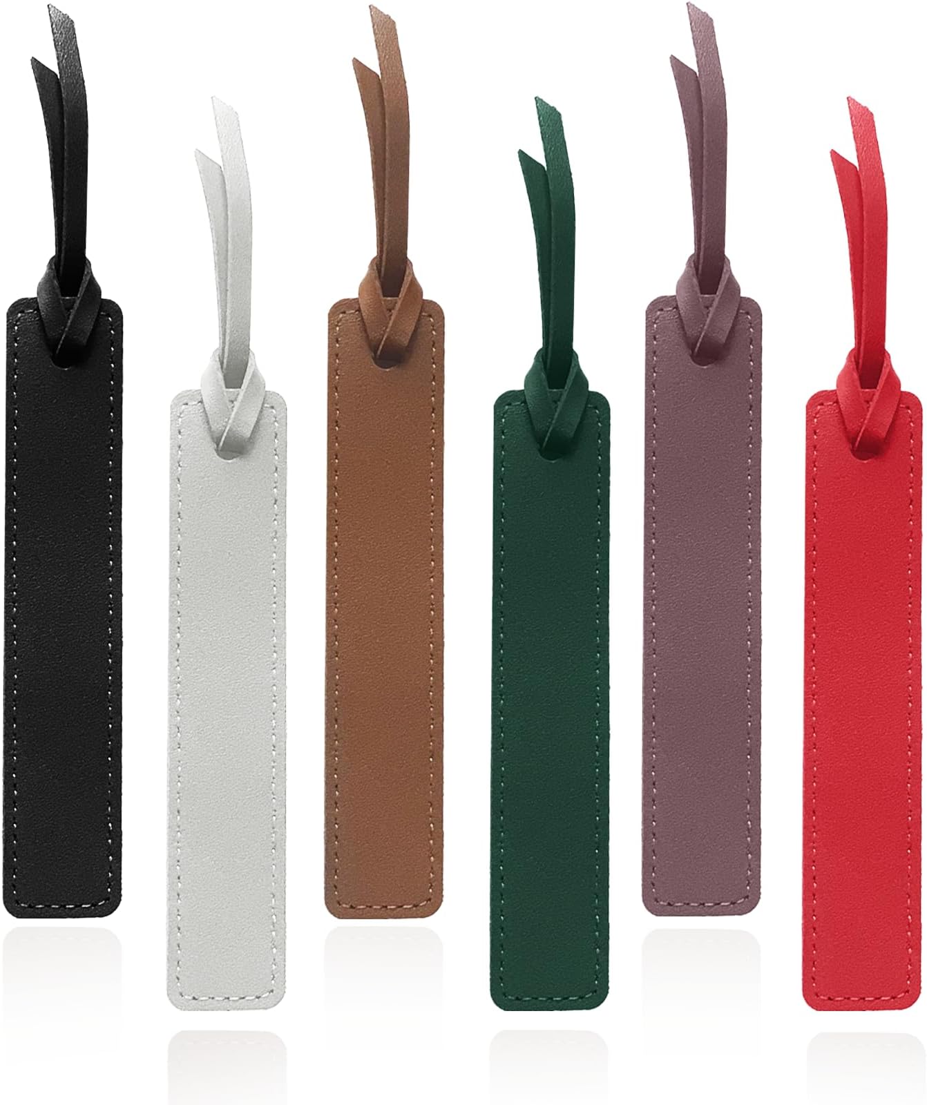 Amazon.com: Kosiz 12 Pcs Leather Bookmarks Colorful Leather Bookmarks ...