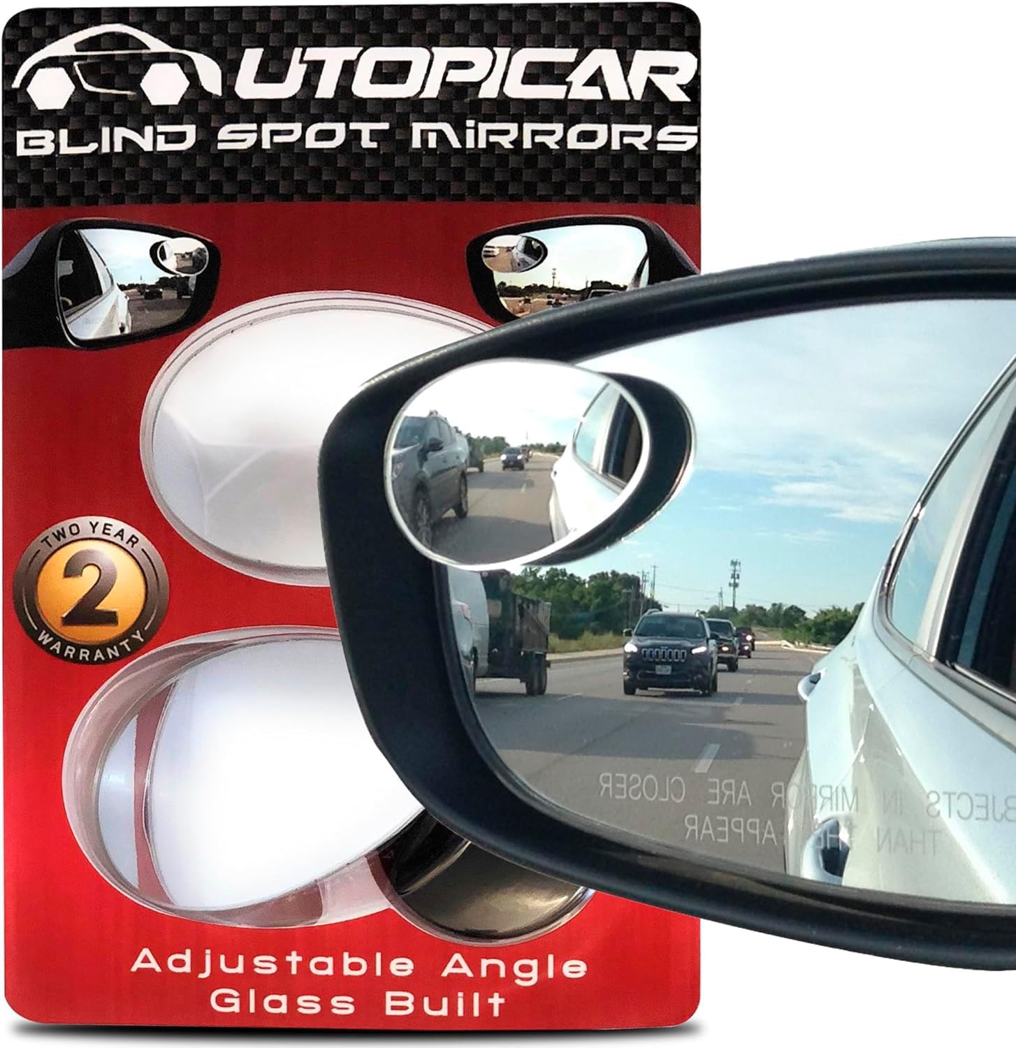 Amazon.com: Blind Spot Car Mirrors: Semi Oval Convex Rear View/Side Car ...