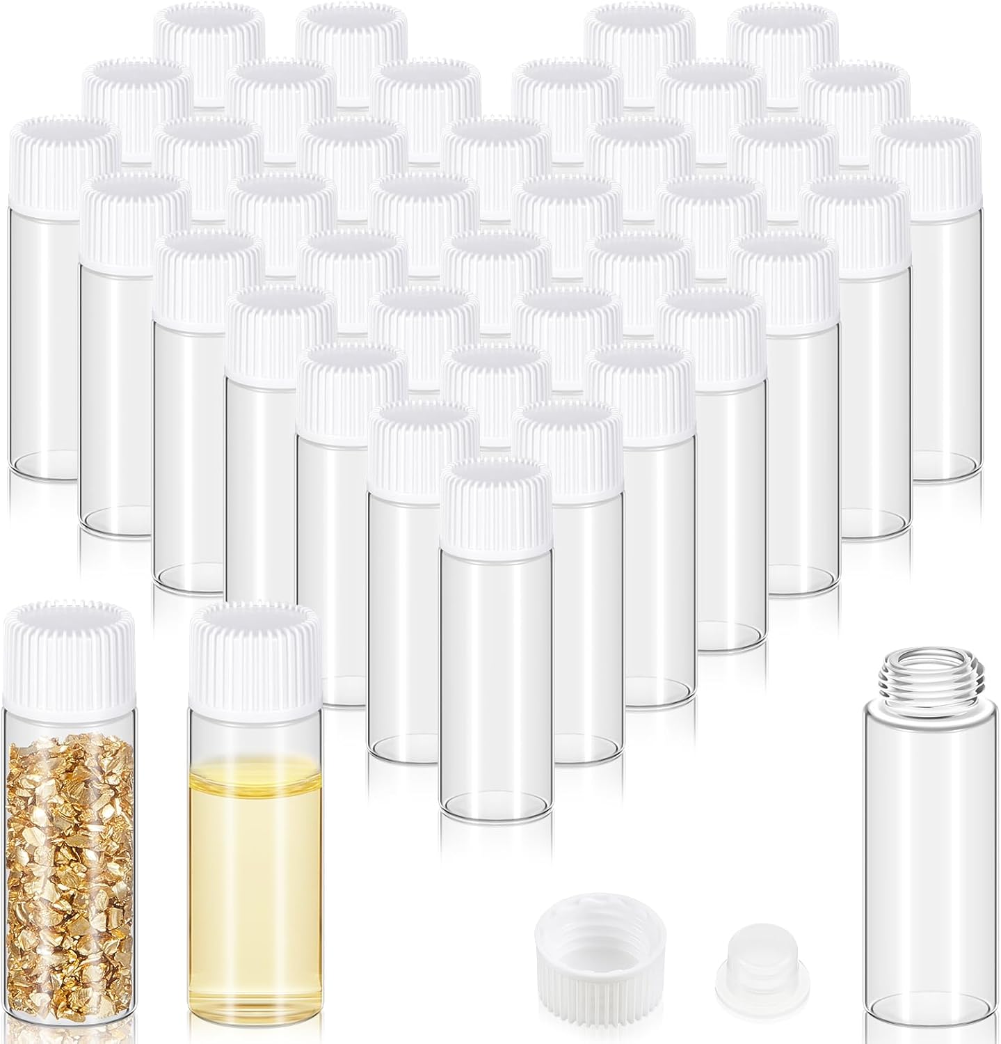 Amazon.com: Lallisa 80 Pcs 5 ml Glass Vials with Screw White Caps and ...