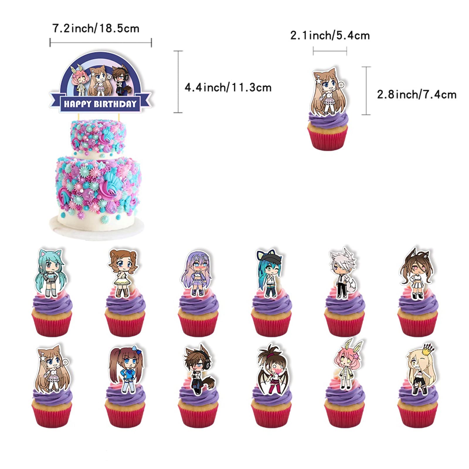 32 PCS Gacha Life Birthday Party Supplies Gacha Life T...B09KMVZ3SH ...