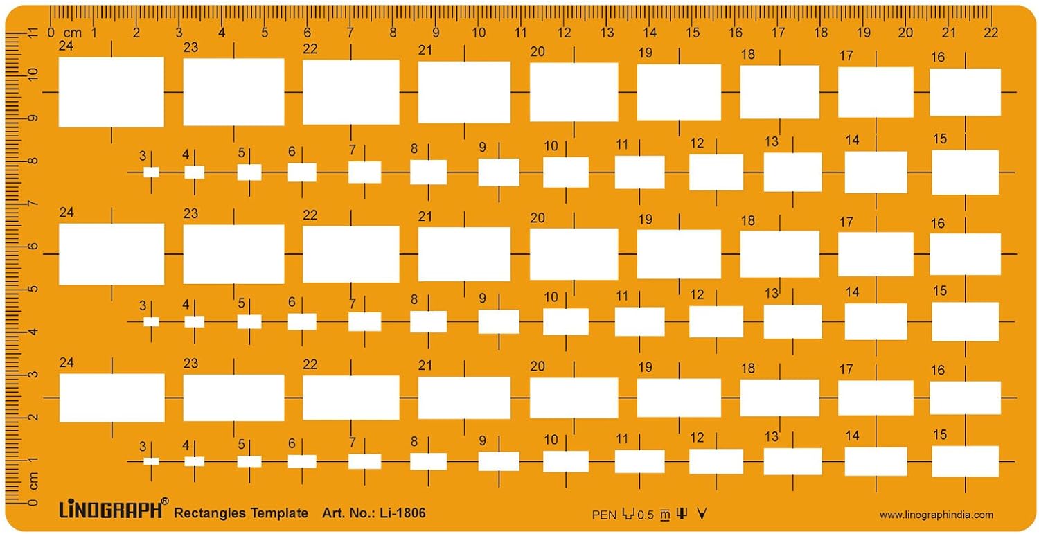 Rectangles Template Drafting and Design Stencil Symbols Drawing Scale ...