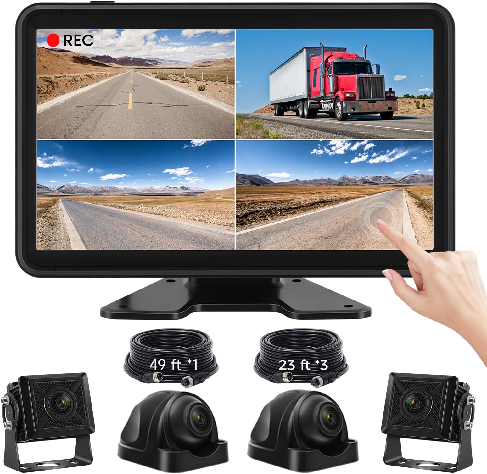 Amazon.com: Losuudy Wired Backup Camera System with 10.1" Touch Monitor ...