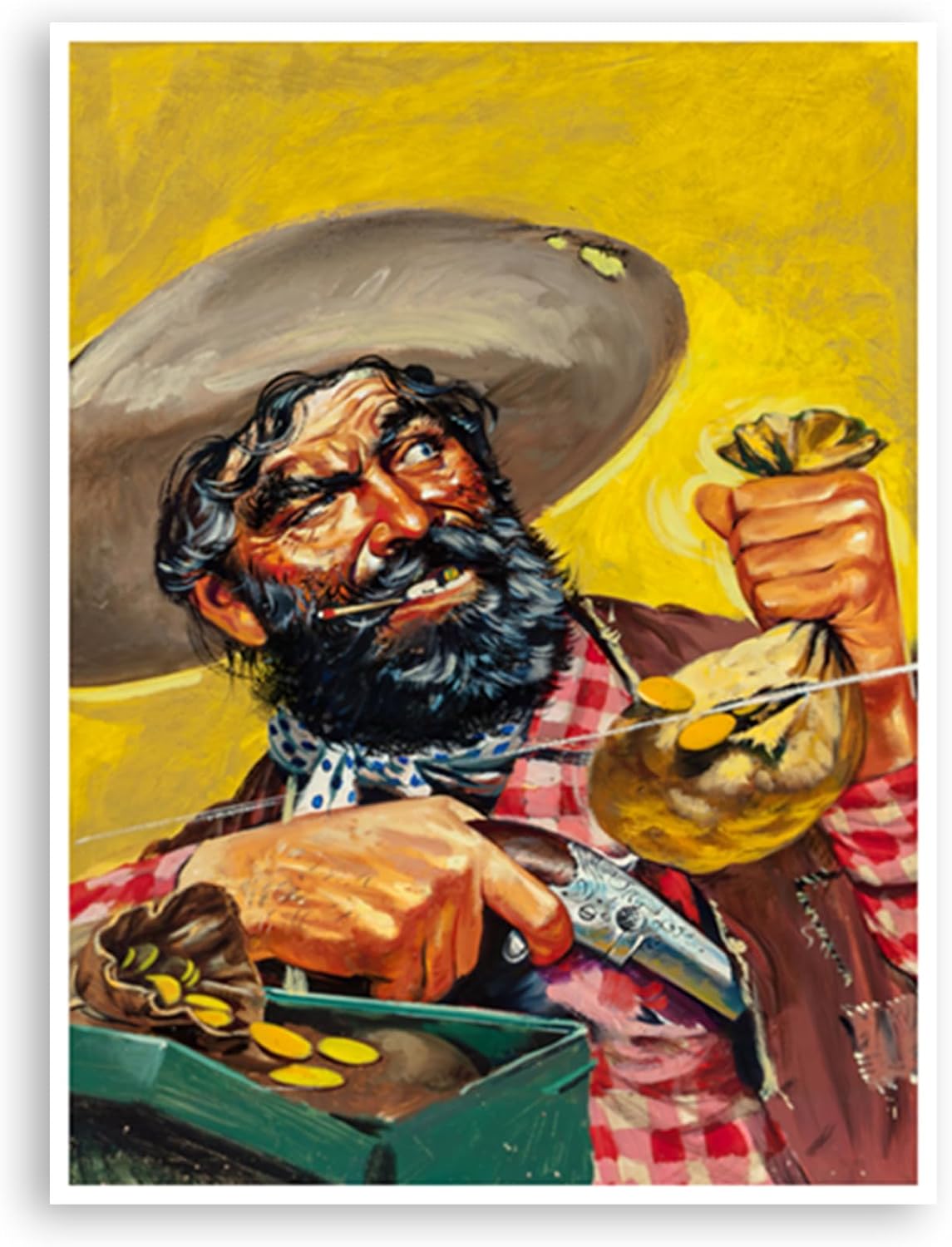 Amazon.com: Western Pulp Art Vintage Western Decor Bank Robber Poster ...