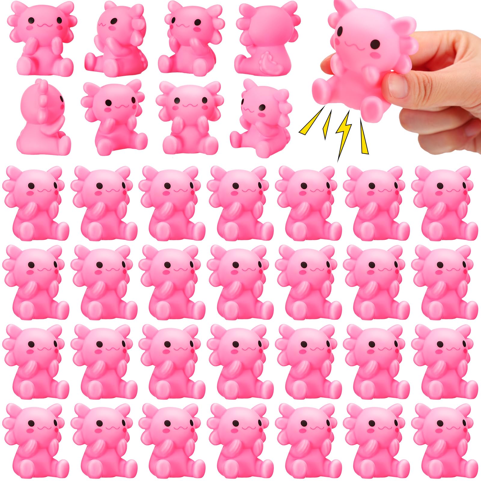 Snapklik.com : 30 Pcs Summer Axolotl Float Bath Toy Pink Baby Rubber ...