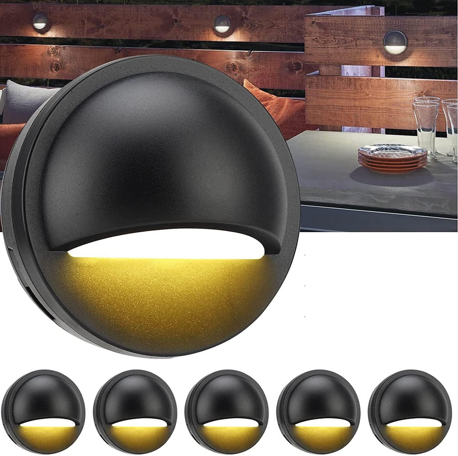 6 Pack Low Voltage LED Deck Lights, 2.5W IP67 Waterproof Landscape ...