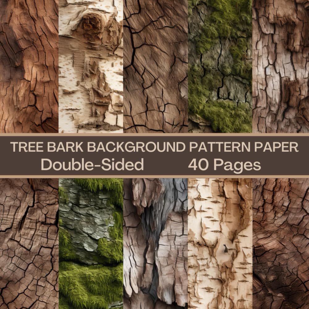 Tree Bark Background Scrapbook Paper 40 Pages 20 Sheets: Bark Pattern ...
