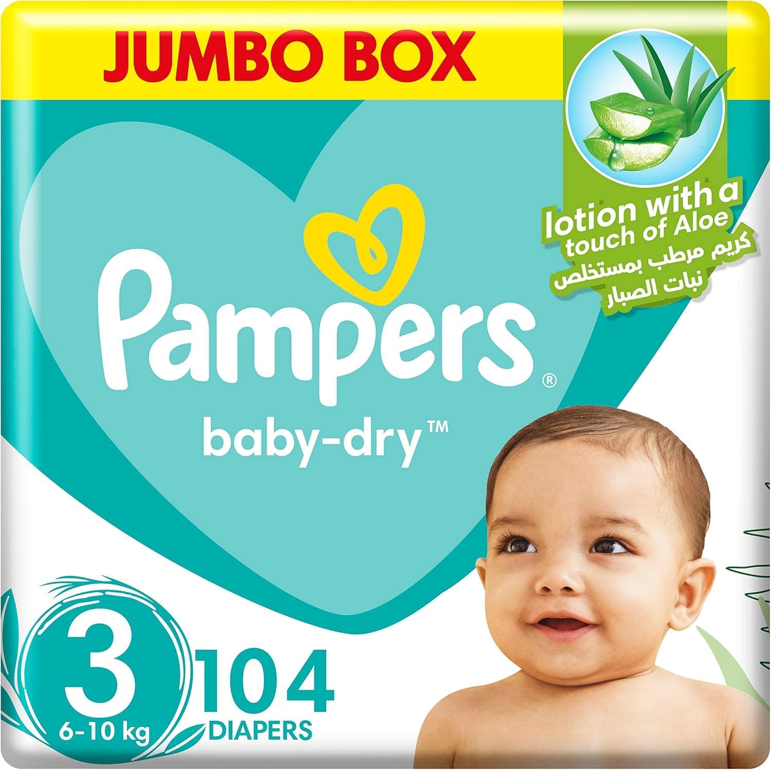 Pampers Baby-Dry, Size 3, Midi, 6-10 kg, Jumbo Box, 104 Diapers: Buy ...