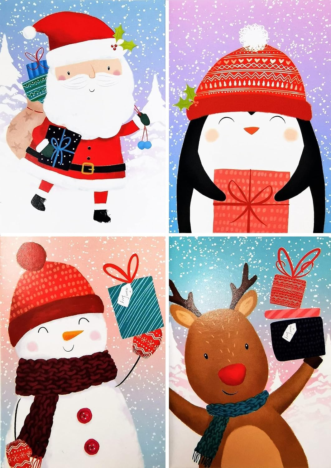 32 Mini Christmas Cards for Children - Fun Designs for Kids - Ideal for ...